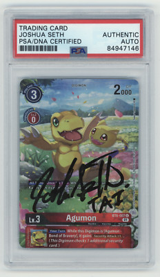 PSA Signed Joshua Seth Agumon BT6-007 Alt Art Double Diamond Digimon | eBay