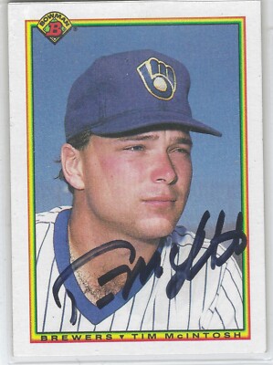 Tim McIntosh Auto - Signed Autograph 1990 Bowman #394 ROOKIE CARD RC ...