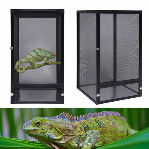 Reptile Enclosure Pet Cage Large Tank Lizard Spider Snake Tortoise Mesh ...