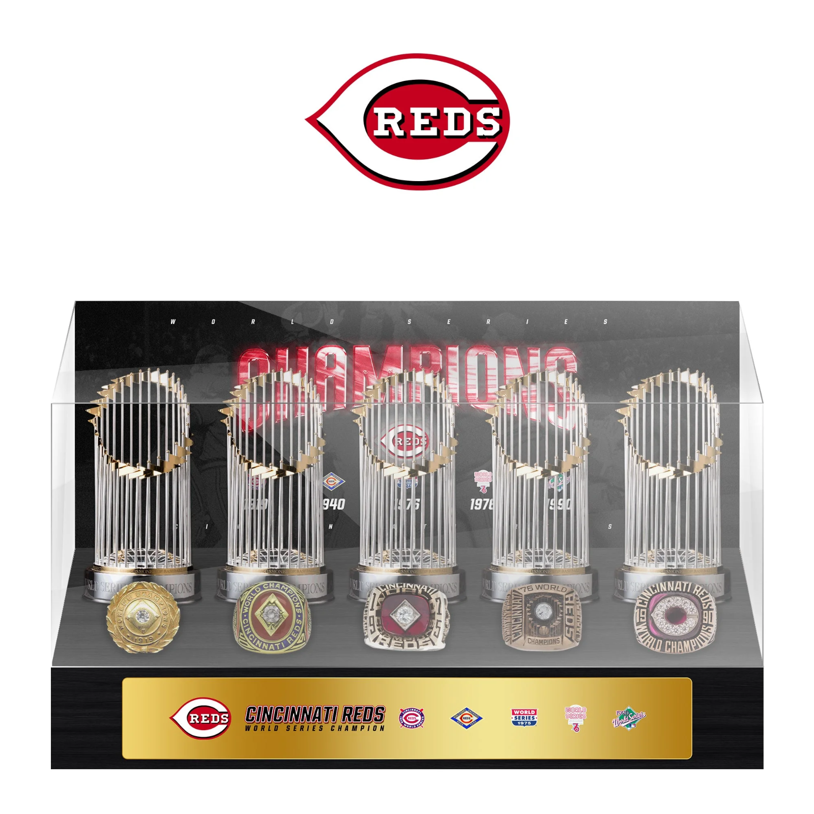 Cincinnati Reds MLB World Series Championship 5 Trophy & 5Ring With ...