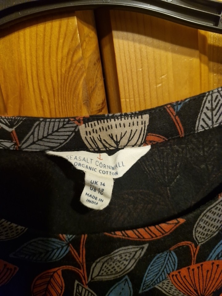 Seasalt Kay Dress Size UK 14 Very Good Condition In Navy With Floral ...