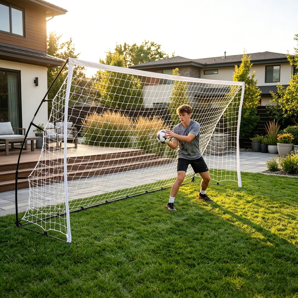 2X 12' x 6' Easy Setup Foldable Soccer Goal Portable Sports Net with ...