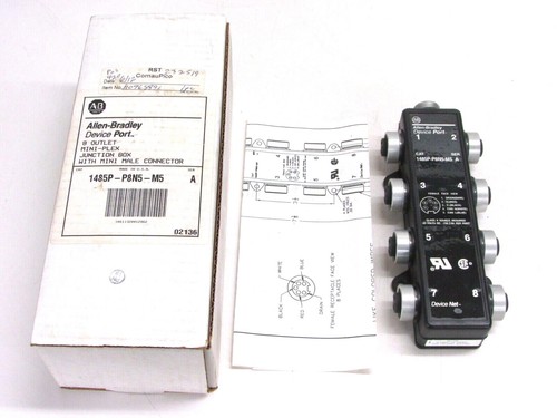 ALLEN BRADLEY DEVICE PORT 8-OUTLET MINI-PLEX JUNCTION BOX, 1485P-P8N5 ...