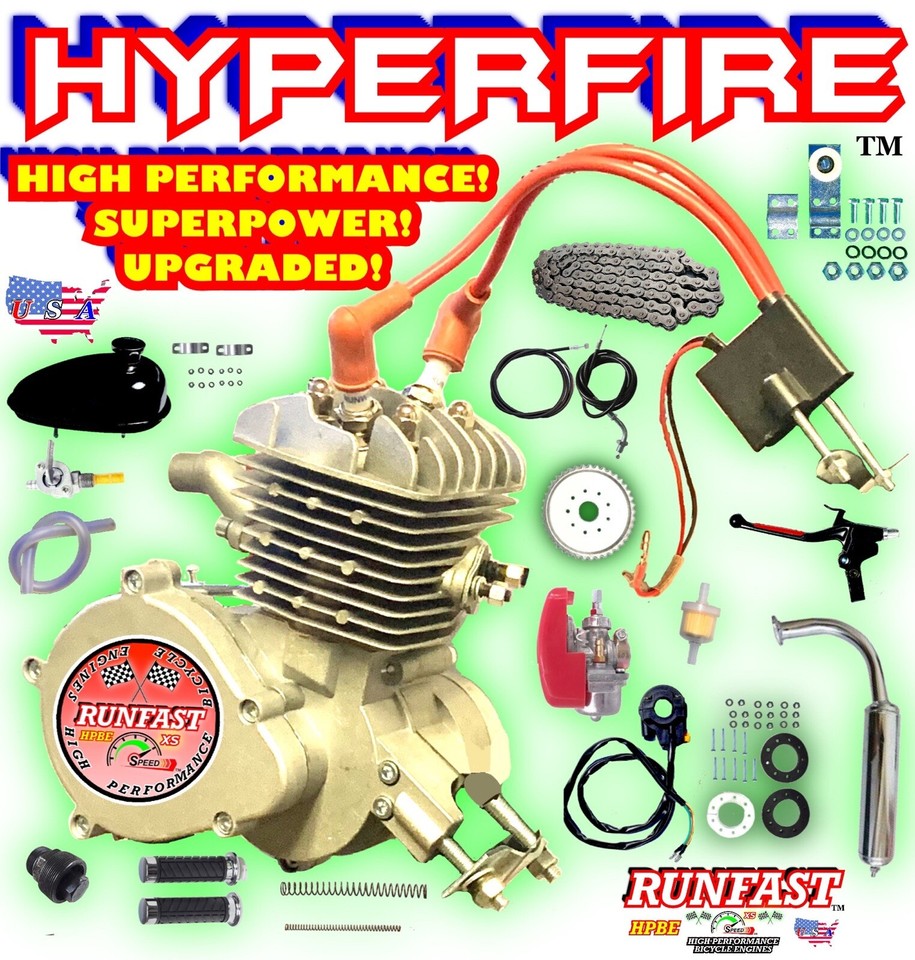 80CC Bicycle Engine Kit Motorized 2 Stroke Petrol Gas Motor Bike Kit ...