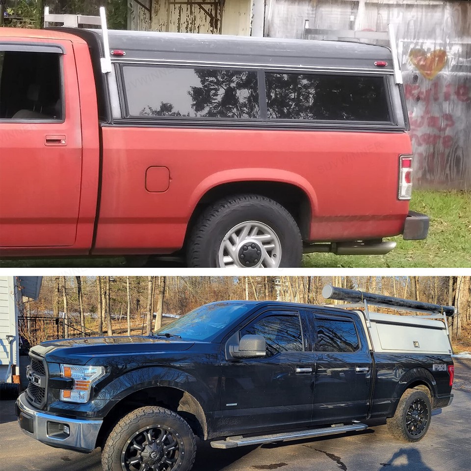Aluminum Truck Cap & Topper Ladder Roof Rack for Pickup Camper Shell ...