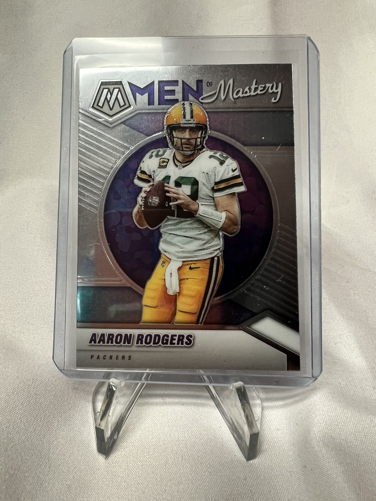 Aaron Rodgers Men of Mastery Silver Prizm 2021 Panini Mosaic Football ...