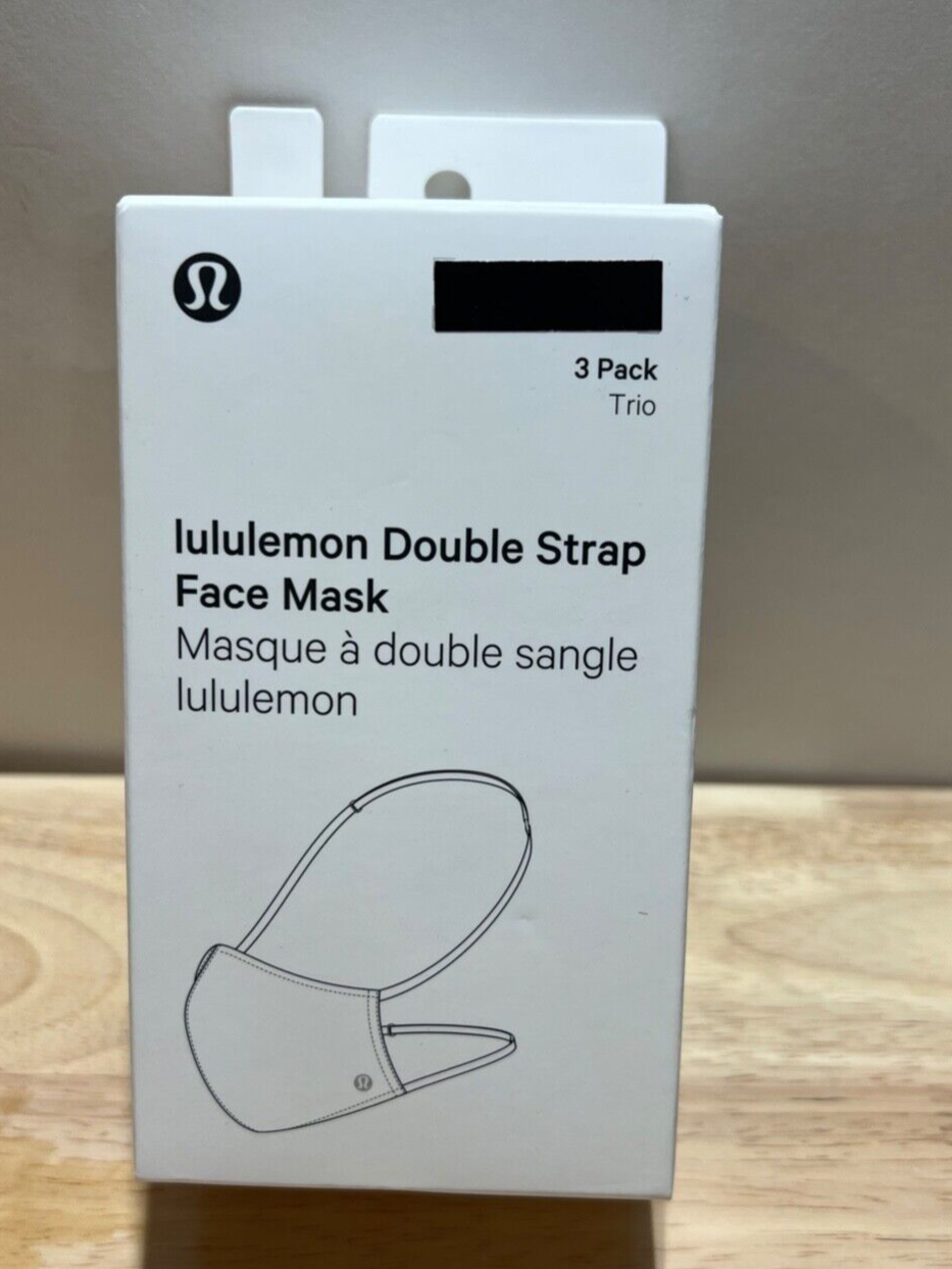 Lululemon New in box - Double Strap Face Mask - 3 Pack of 2 Black, 1 ...