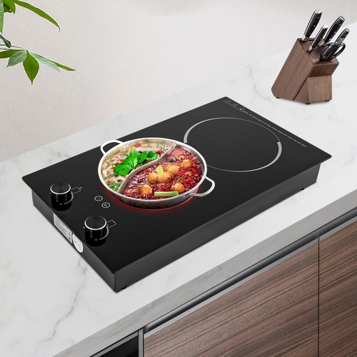 2-Burner Electric Induction Cooktop Stove Top Touch Control w/ Child ...