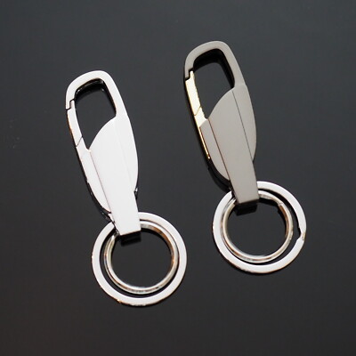 Men & Women Style Metal Inlay Keychain Clip On Waist Bag Double Ring ...