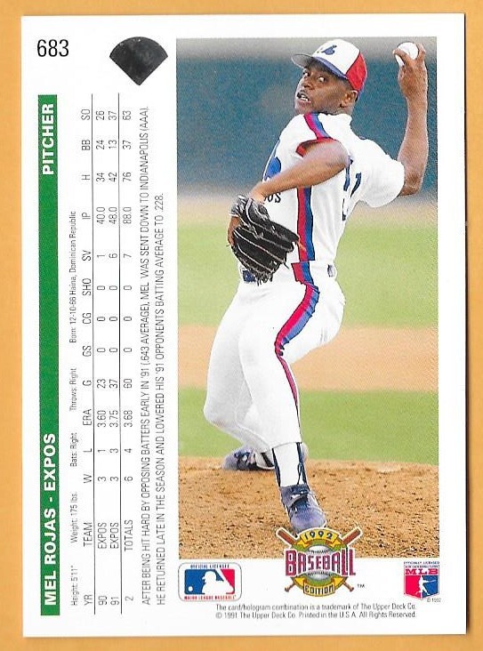 MEL ROJAS MONTREAL EXPOS #683 - UPPER DECK NM-MT 1992 | eBay