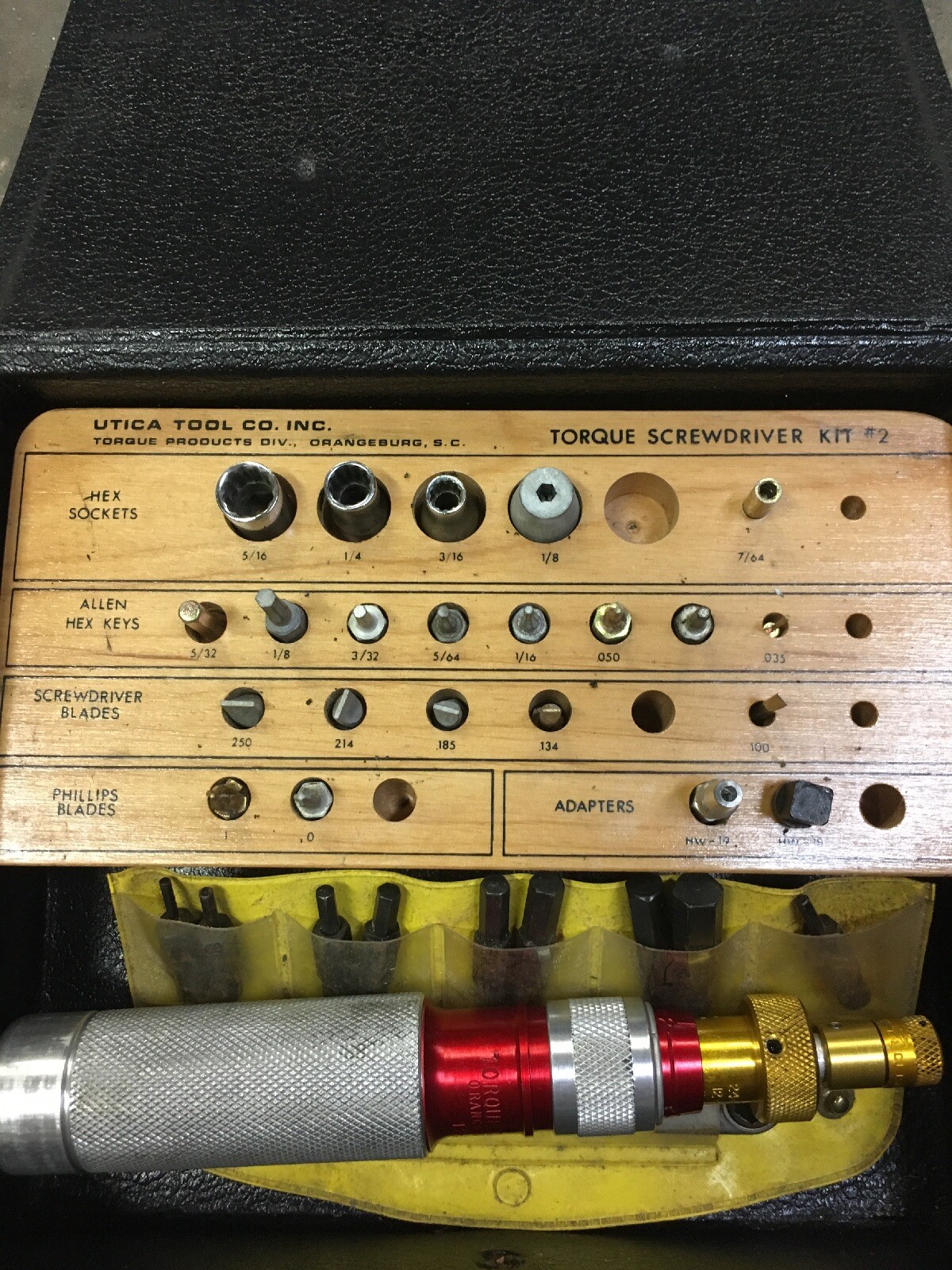 UTICA Bonney USA Torque Screw Driver Set Kit #2 0-30 in/lbs Machinist ...