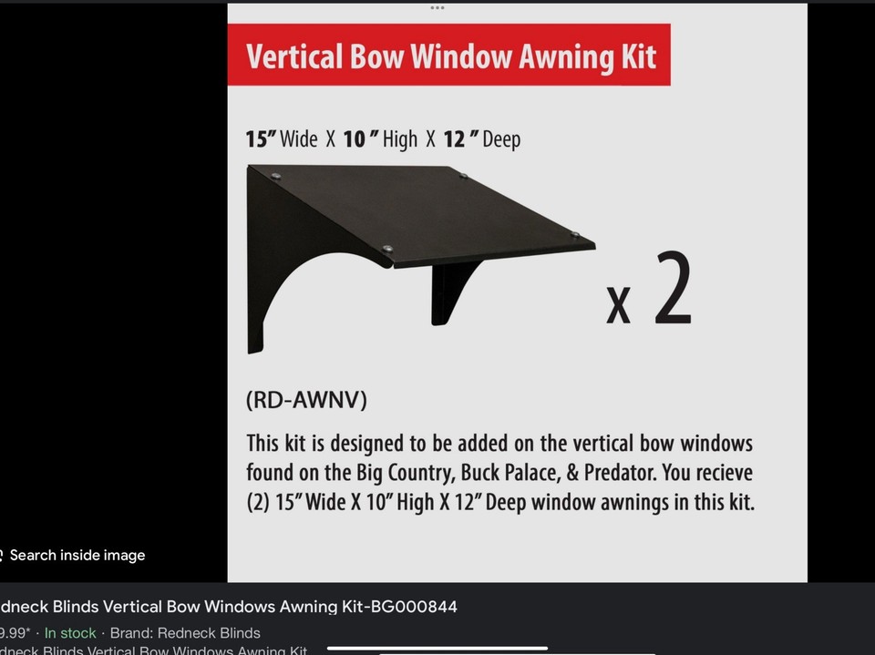 Redneck Blinds Awning kit For 4 Bow Window | eBay