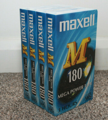 4 X New Blank Maxwell M Mega Power 180 VHS Tapes - Sealed | eBay