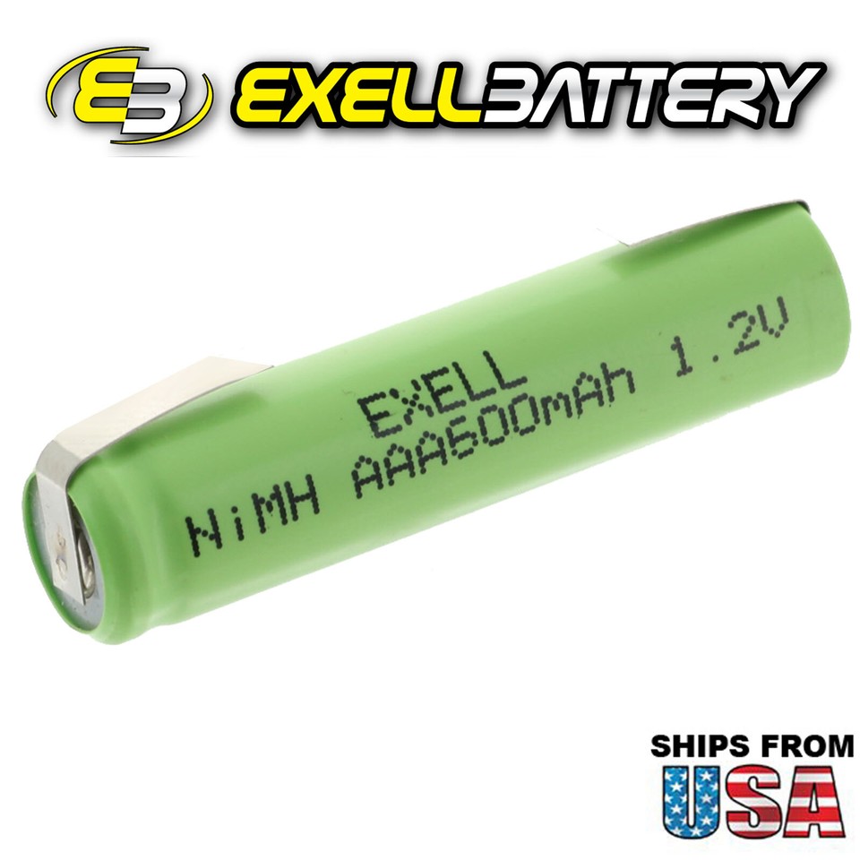 Exell 1.2V NIMH AAA 600mAh Rechargeable Battery w/Tabs | eBay