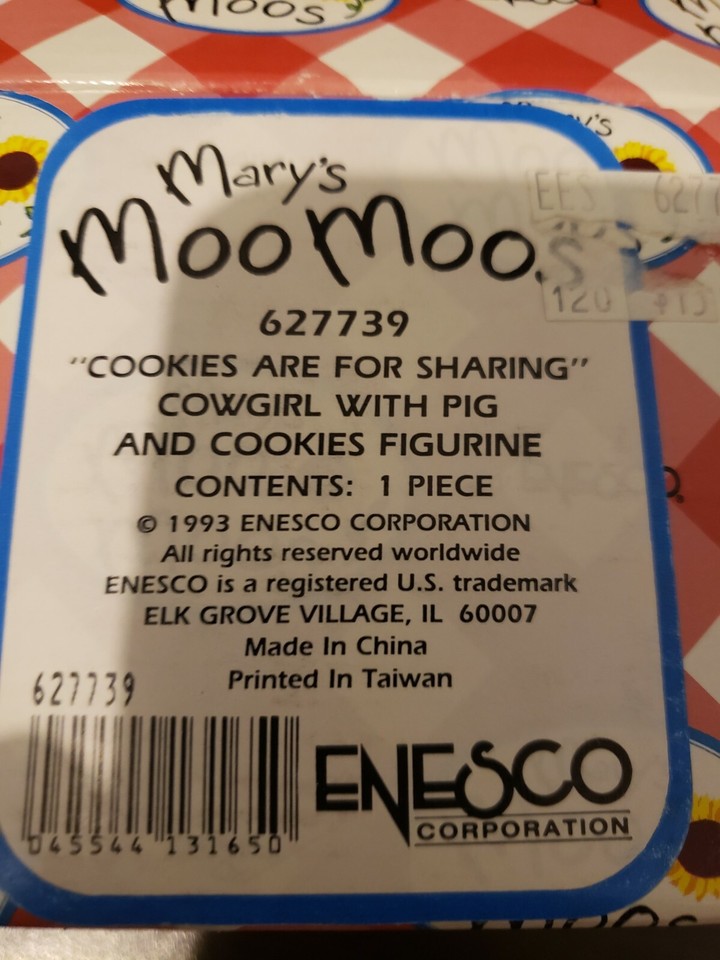 Vintage 1993 MARY'S MOO MOOS "COOKIES ARE FOR SHARING," #627739 | eBay