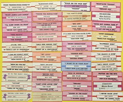 JUKEBOX VINYL 45 RPM LOT OF 40 TITLE STRIP LABELS | eBay