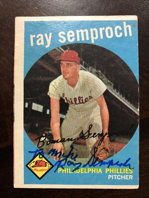 RAY SEMPROCH 1959 TOPPS AUTOGRAPHED SIGNED AUTO BASEBALL CARD 197 ...