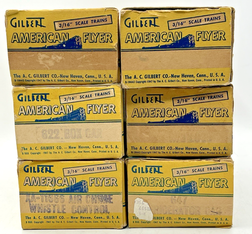 Lot of 6 Gilbert American Flyer S Gauge Freight Car & Accessory Boxes ...