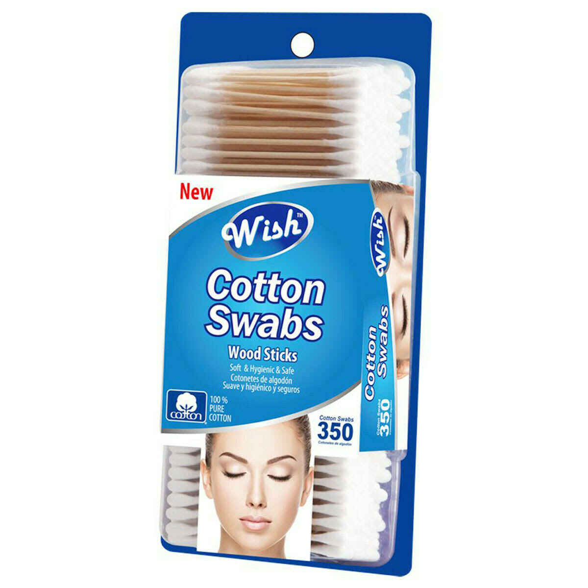 Wish Wood Sticks Cotton Swabs 100% Cotton Lot Double Wooden Q Tip 350 ...