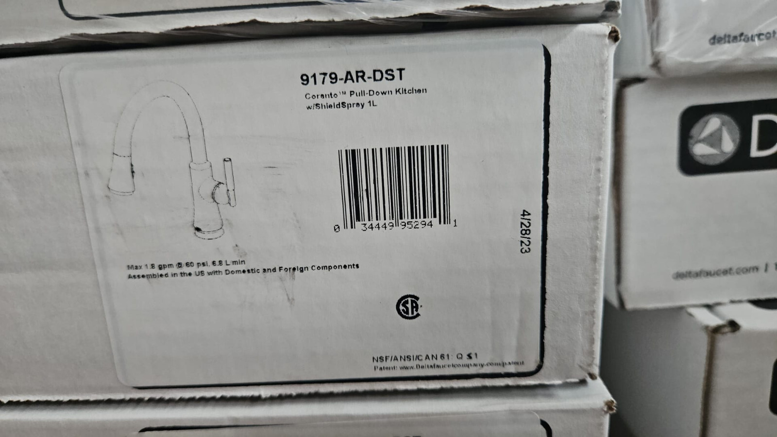 Delta Single Handle Pull Down Kitchen Faucet - Arctic Silver (9179-AR ...