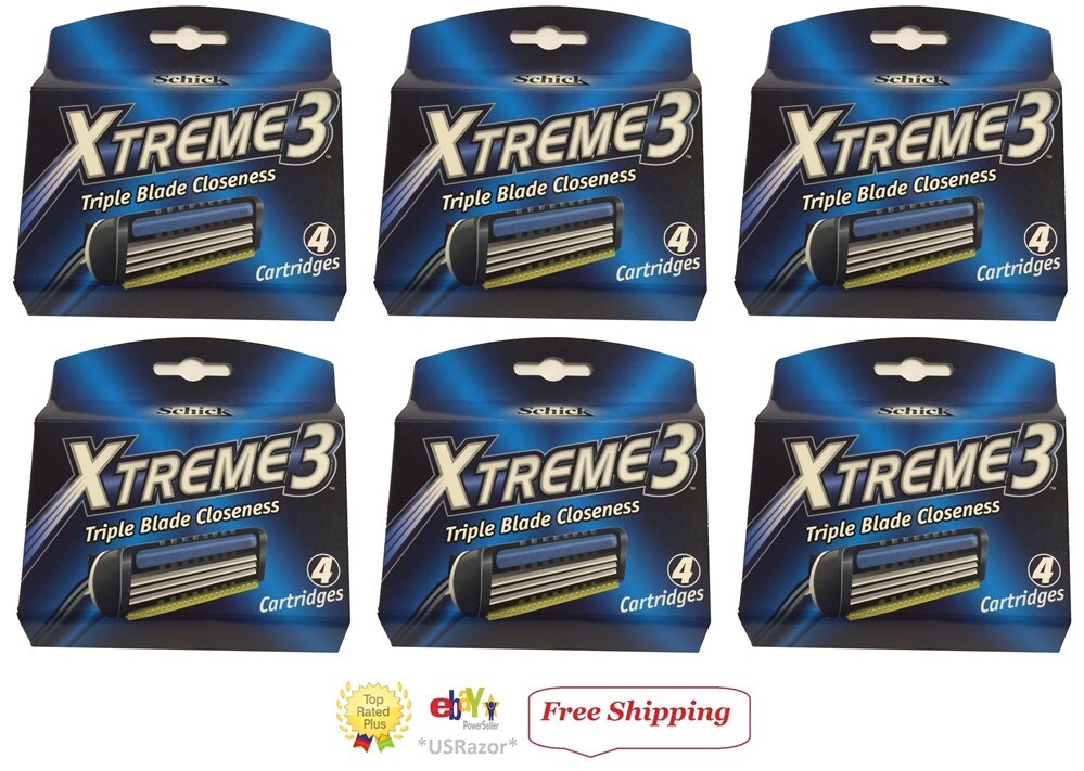 24 Schick xtreme 3 Razor blades Refills cartridges shaving SubZero ...