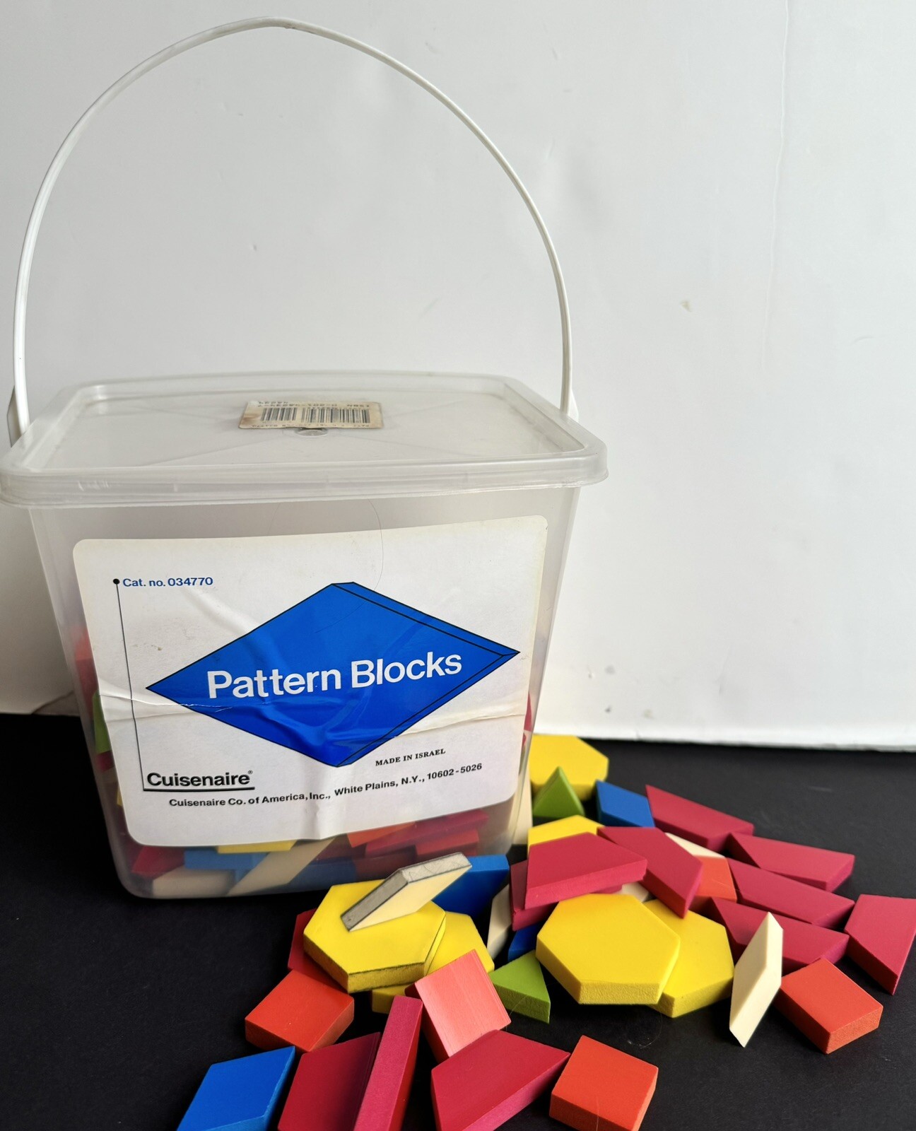 Vintage 208-pc Cuisenaire Wood Pattern Blocks Original Bucket Art ...