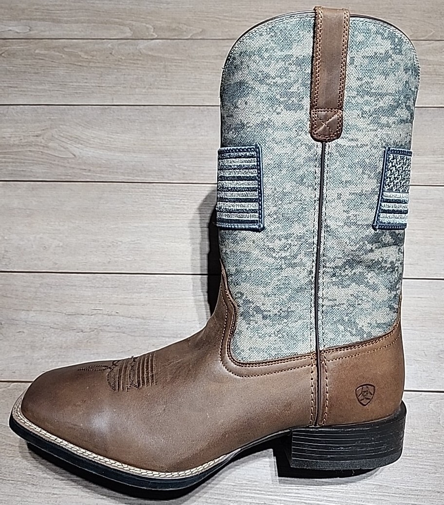 Ariat Men's Sport Patriot USA Flag Sage & Distressed Brown Boots ...