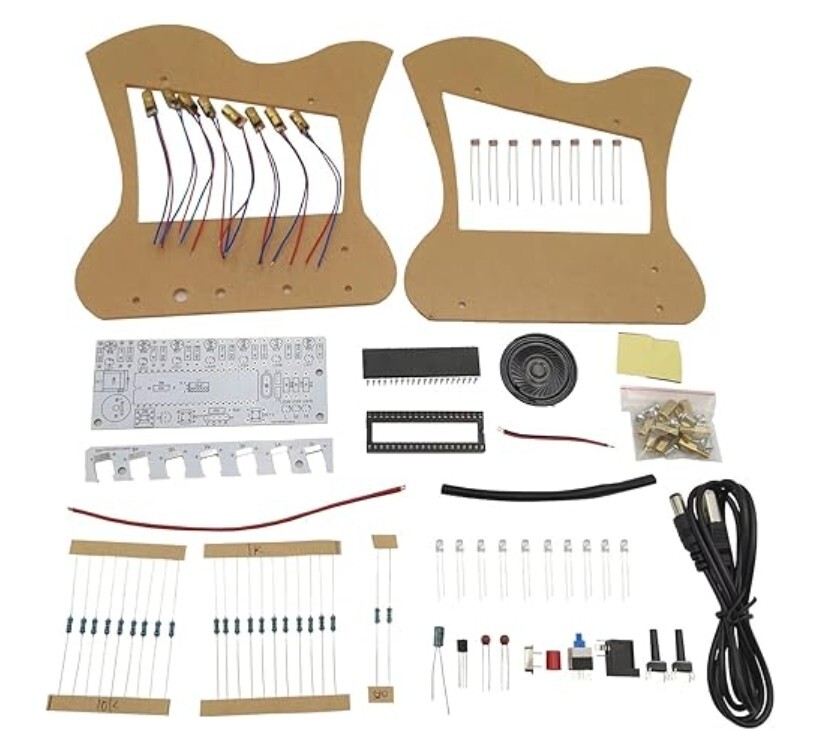 DIY 7 String Lyre Harp Electronic Harp Instruments Kit for Soldering ...
