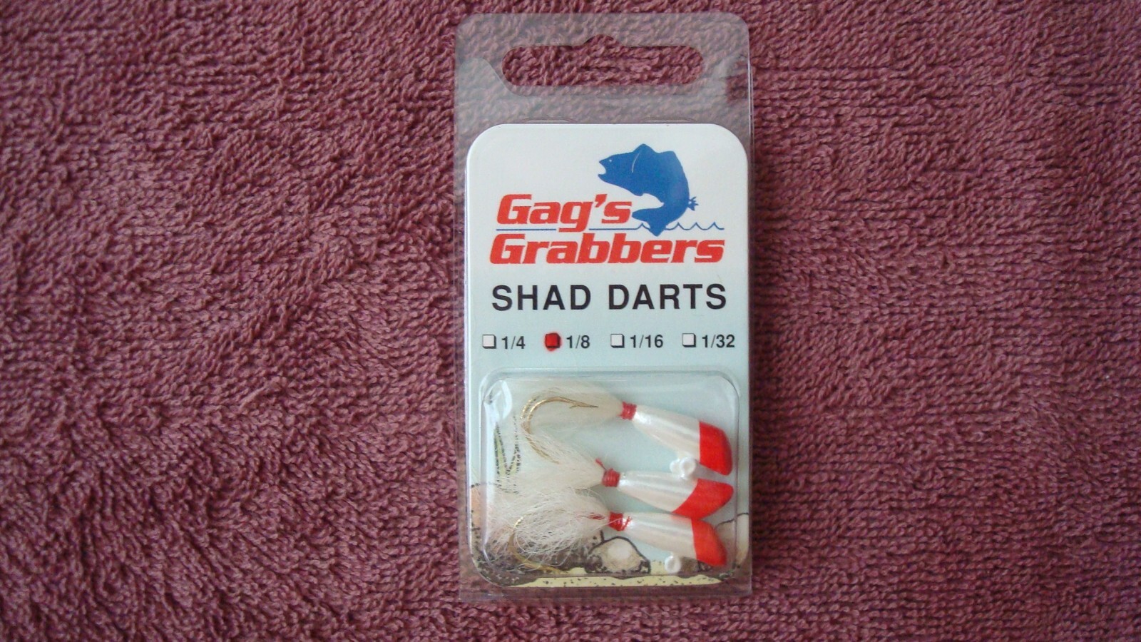 Gag’s Grabbers Shad Darts 1/8 oz GGSD8-07 RED & WHITE 3 Per Pack ...