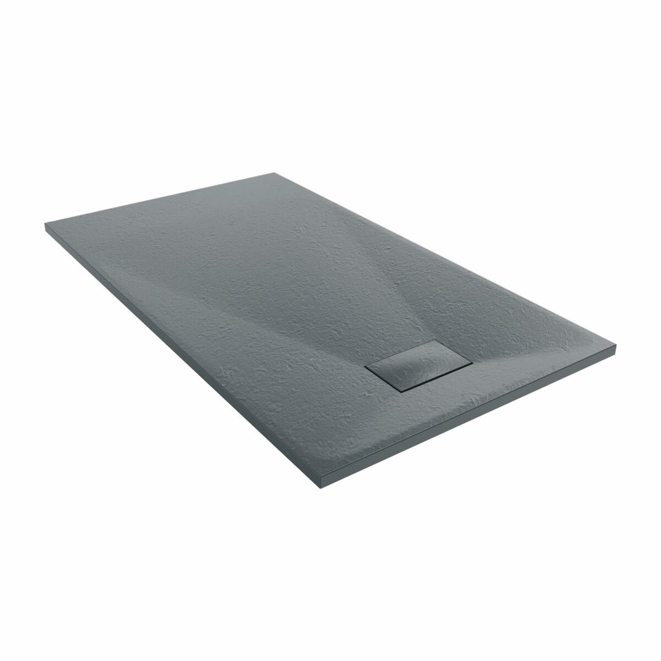 Quadrant/Square/Rectangle Shower Tray SMC Slate Effect Anthracite ...
