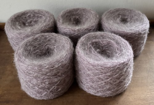 275g Lot Reclaimed 45% Fluffy Mohair Mauve Purple Yarn Knitting Wool 4 ...