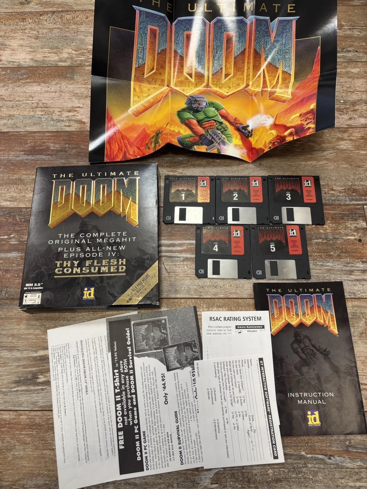 Ultimate DOOM (PC, 1995) Big Box CD-ROM CIB – Thy Flesh Consumed id FPS ...