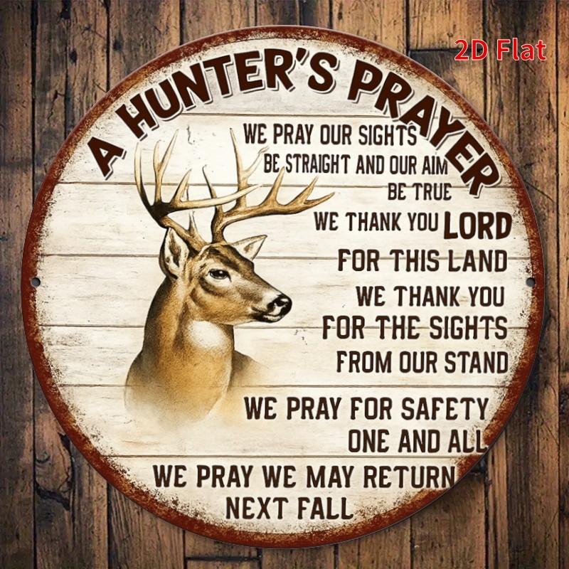 Hunter'S Prayer Deer Hunting with Prayer Tin Metal Signs Home Décor 8x8 ...
