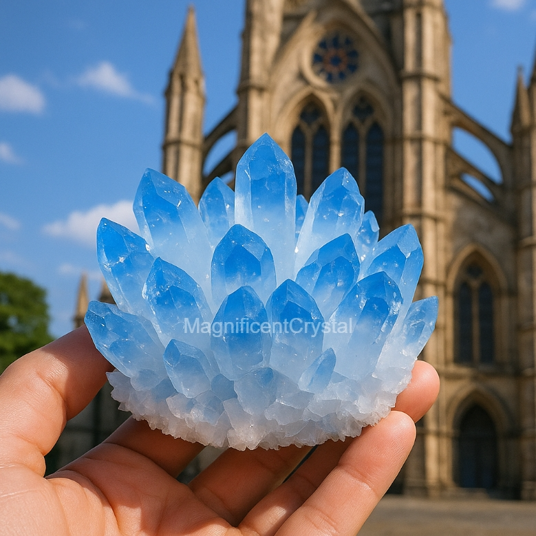 Rare Blue Phantom Quartz Crystal Cluster Natural Rough Art Decor Energy ...