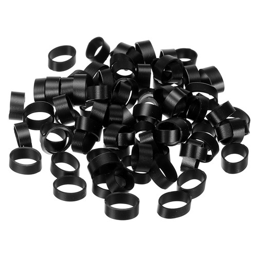 Silicone Rubber Bands Rings 100pcs Non-slip 1/2" Flat Black ...