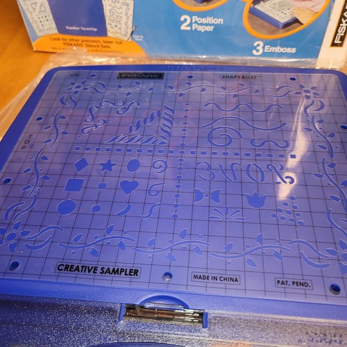 Fiskars Shape Boss Ultimate Embossing System Stencil Set Card Scrapbook ...