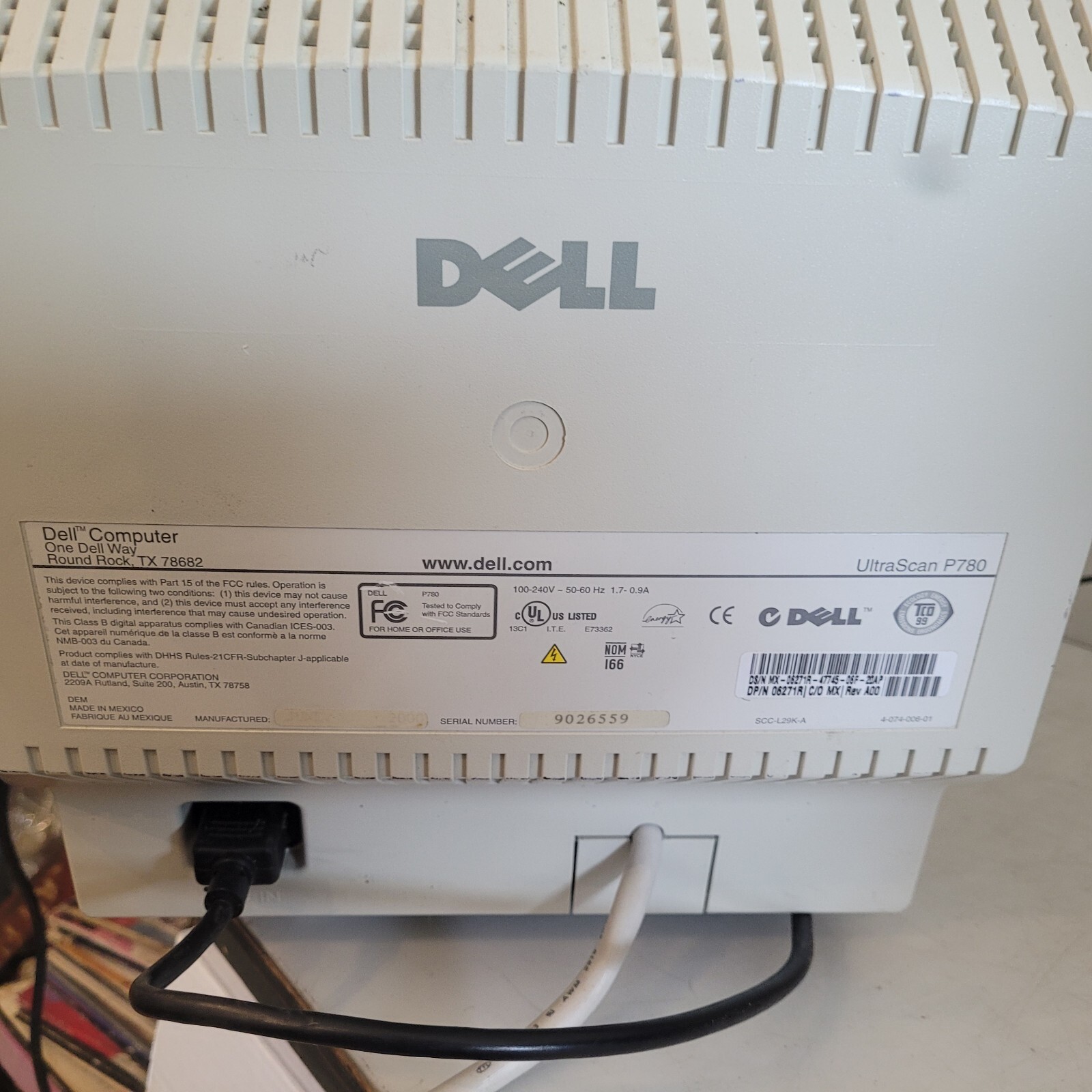 Dell Trinitron UltraScan P780 17" CRT Computer Monitor Vintage 2000 ...