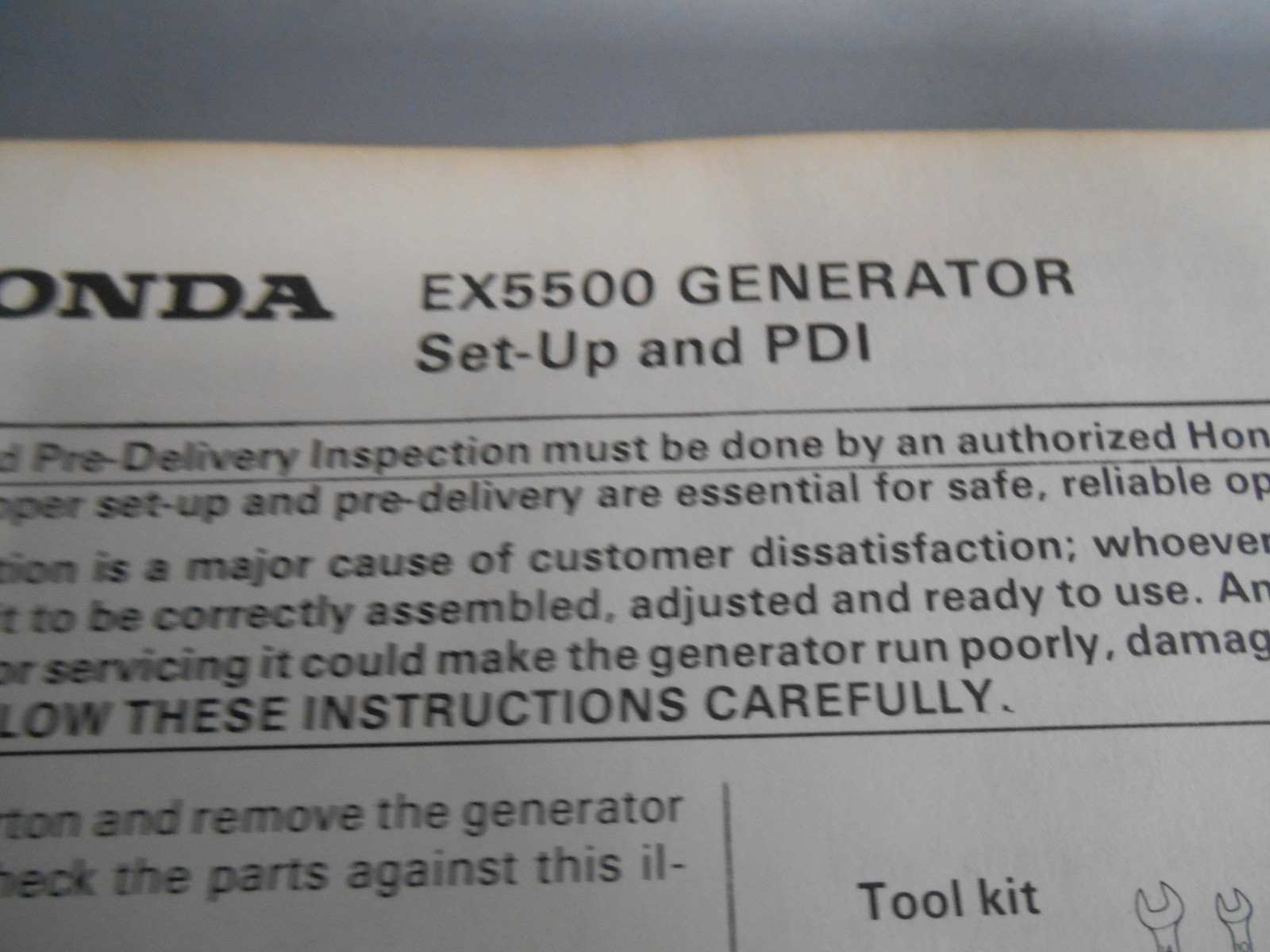 Honda Vintage Factory Set-Up And PDI Generator EX5500 TO910 | eBay