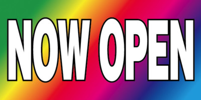 20x48 Inch NOW OPEN Vinyl Banner Sign - Rainbow | eBay