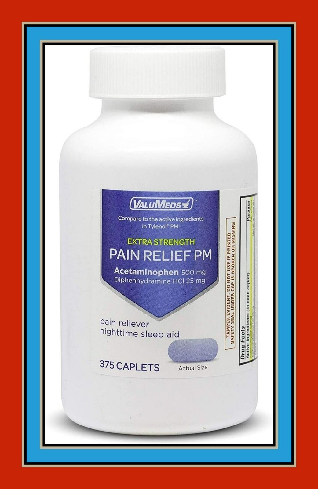 ValuMeds PM Pain Reliever and Nighttime Sleep Aid 375-Caplets | eBay
