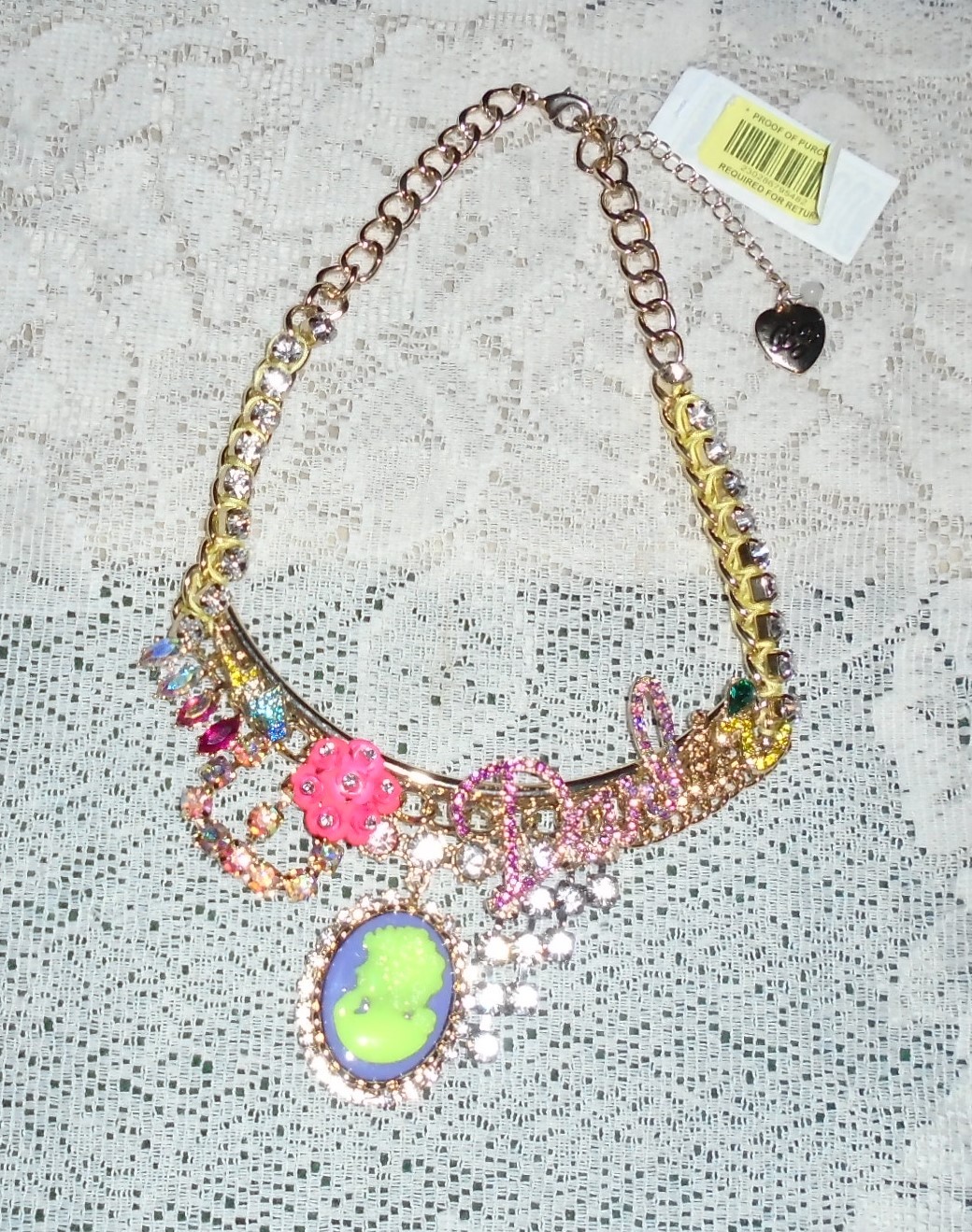 NWT AUTH BETSEY JOHNSON "DARLIN" STATEMENT NECKLACE | eBay