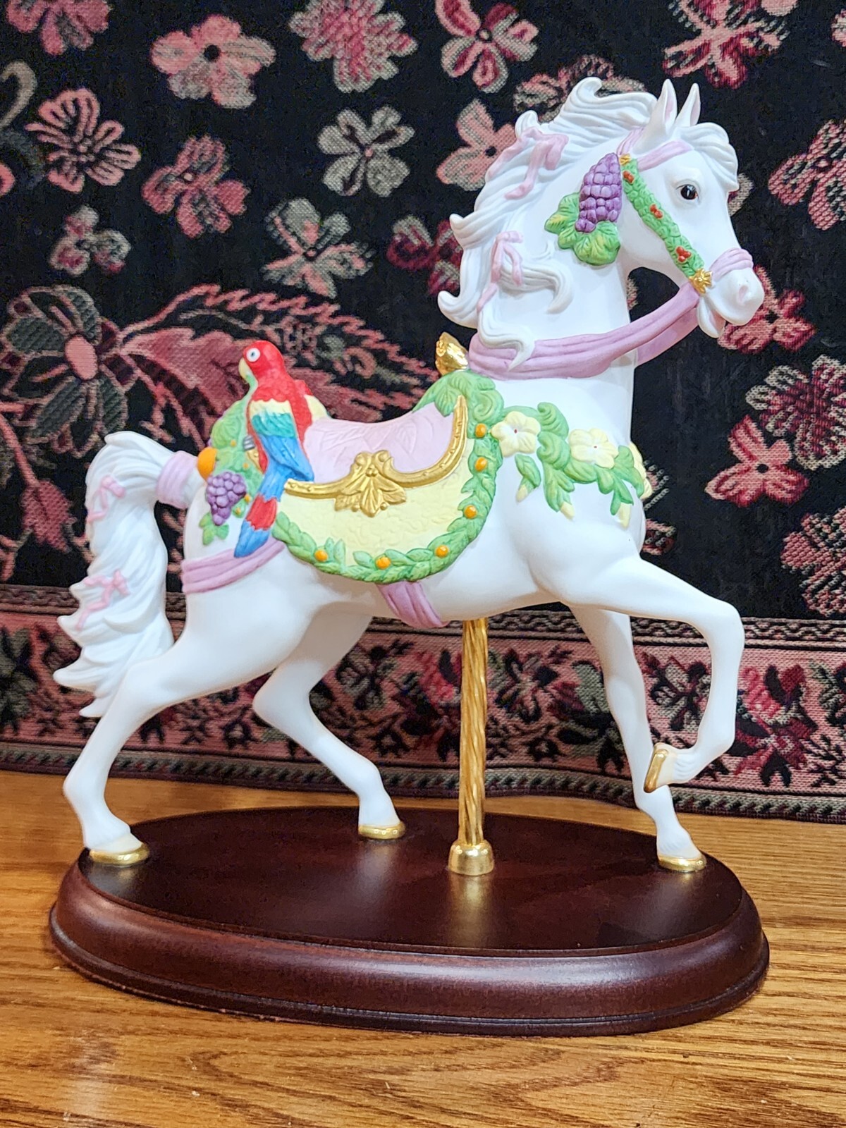 Lenox The Carousel Tropical Horse From 1992 Fruit Theme Parrot Hand ...