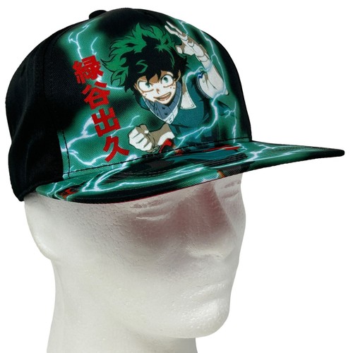 My Hero Academia Izuku Midoriya Baseball Hat Cap Snapback Black Manga ...