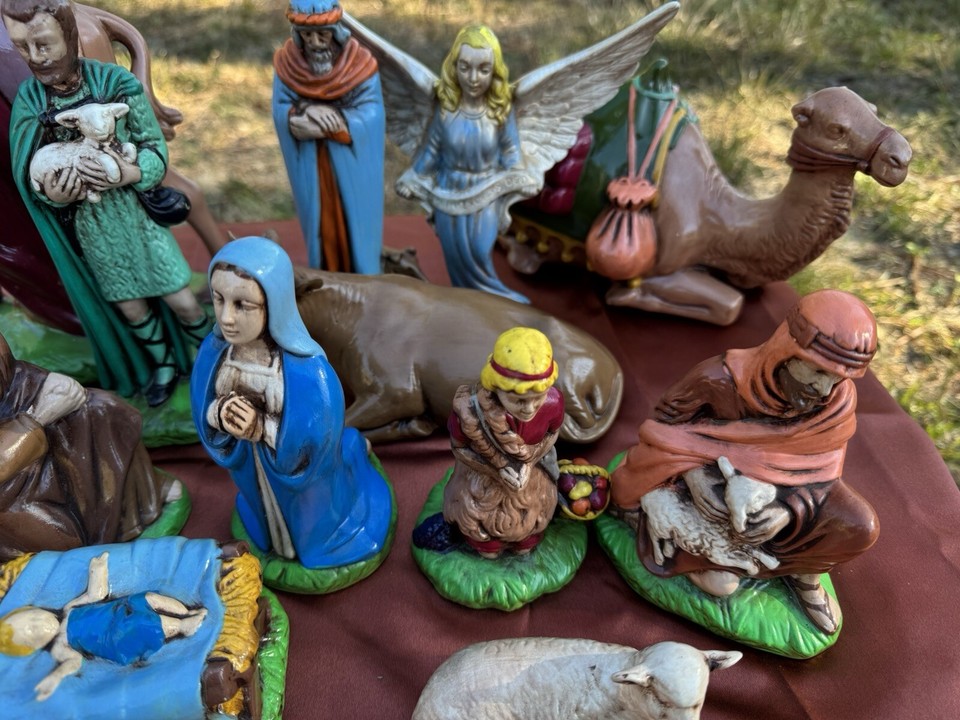 Vintage 1970’s Holland Ceramic 14 Piece Hand Painted Nativity Set | eBay