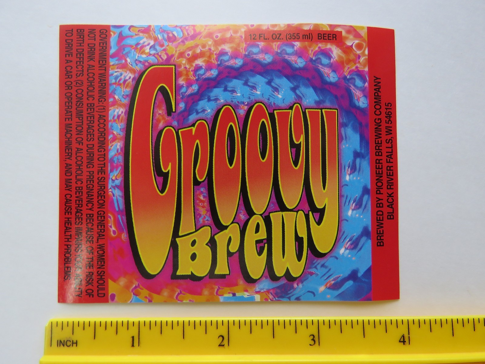 Cool BEER LABEL : PIONEER Brewing Groovy Brew ~*~ Black River Falls ...
