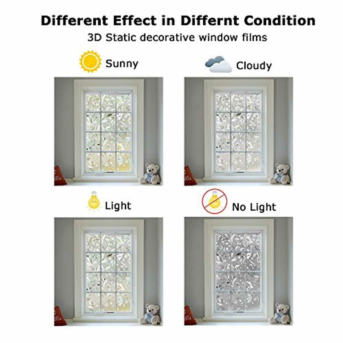 LEMON CLOUD 3D Window Film No Glue Static Decorative Privacy Films ...