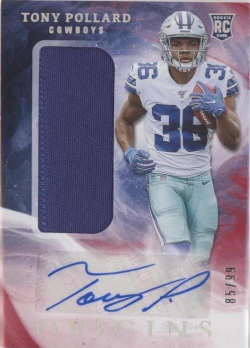 2019 Panini Origins - Rookie Jumbo Patch Autographs Tony Pollard #132 ...