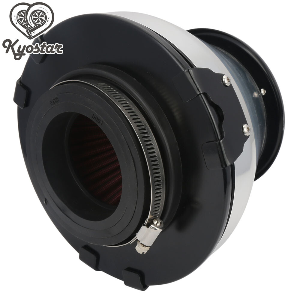 6" Aluminum Heat Shield Cold Air Short Ram Intake Cotton Cone Filter ...