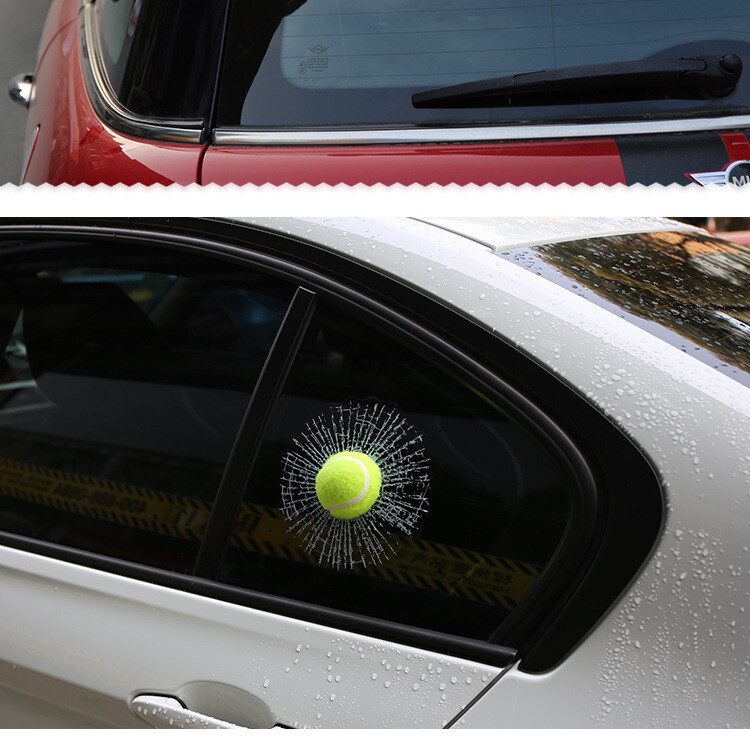 Broken Glass 3D Sticker Car Window Ball Hits Self Adhesive Funny Car ...