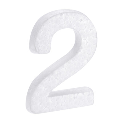 Foam Numbers 2 Numeral EPS White Polystyrene Number 100mm/4 Inch | eBay